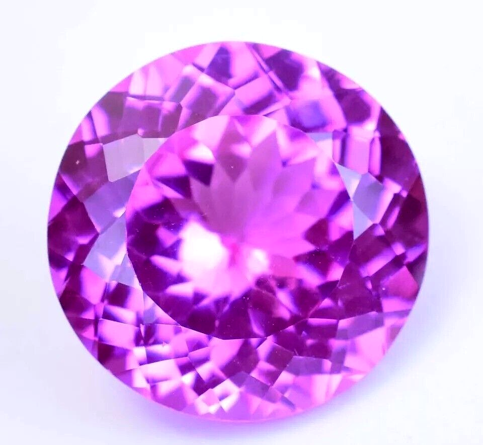 Natural Mogok Pink Ruby 12.40 Ct Round Cut Certified Flawless Loose ...