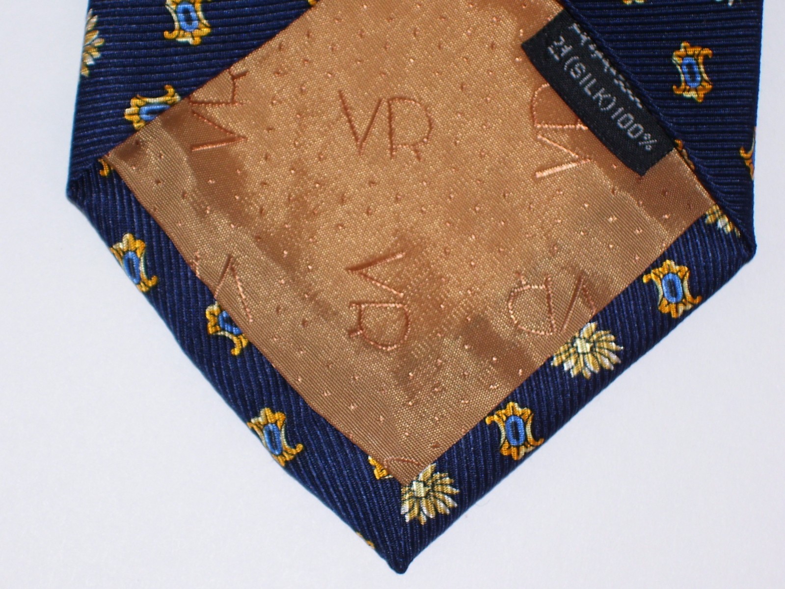 Vito Rufolo Italy Mens Suit Neck Tie 100% Silk 3.75"W 59"L Navy Blue ...