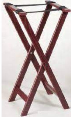 Restaurant Waitress Food Serving Folding Wood Tray Stand in Mahogany ...