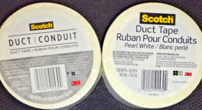2xScotch Solid Duct Tape 1.88"X20yd-Pearl White ~ Sealed | eBay