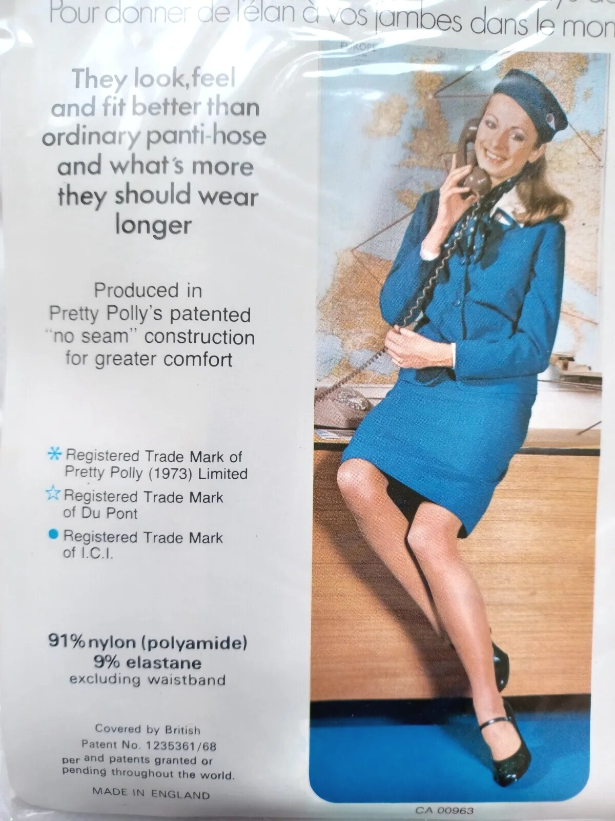 Ladies 70s Vintage Pretty Polly Non-Stop Sheer Comfort Tights Persian ...