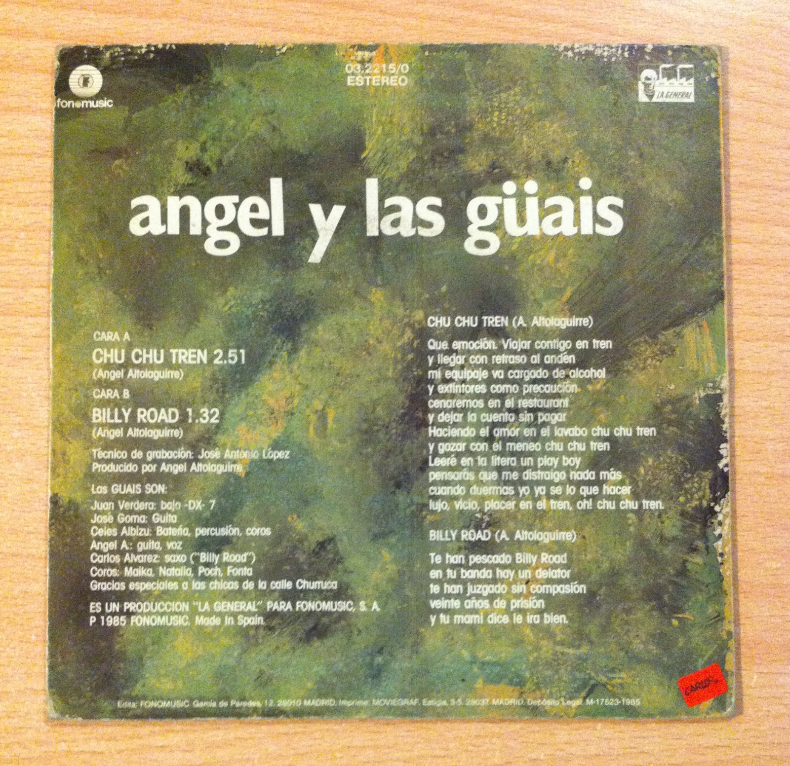 Angel Y Las Guais " Chu Train " - Vinyle Single 7 Spanis 1985 | eBay