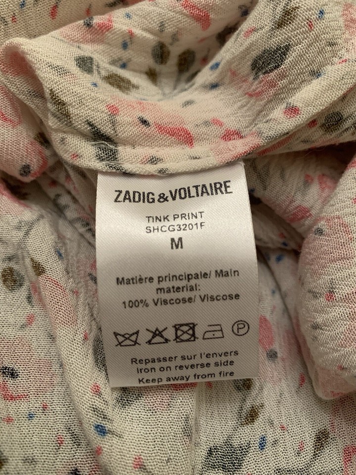 Zadig & Voltaire Womens Medium Tink Bohemian Long Sleeve Top Pink ...
