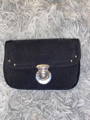 Vera Bradley Flap Id Wallet In Black Microfiber With Key Chain NEW | eBay