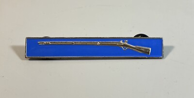 WWII Infantry Rifle 3" Pin Badge STERLING SILVER BLUE ENAMEL US ...
