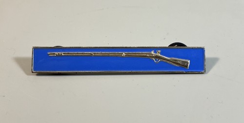 WWII Infantry Rifle 3" Pin Badge STERLING SILVER BLUE ENAMEL US ...