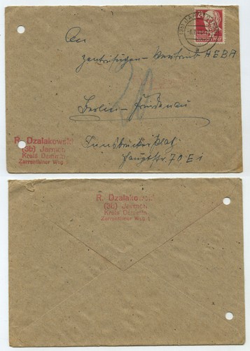 89098 - Beleg - Jarmen (Pom) 6.7.1949 nach Berlin-Friedenau ...