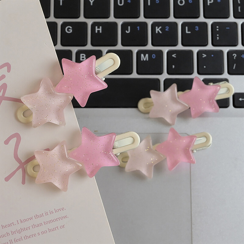 Sweet Cute Star Hairpin Pentagram Hair Clip Side Clips Girl Y2K Hair ...