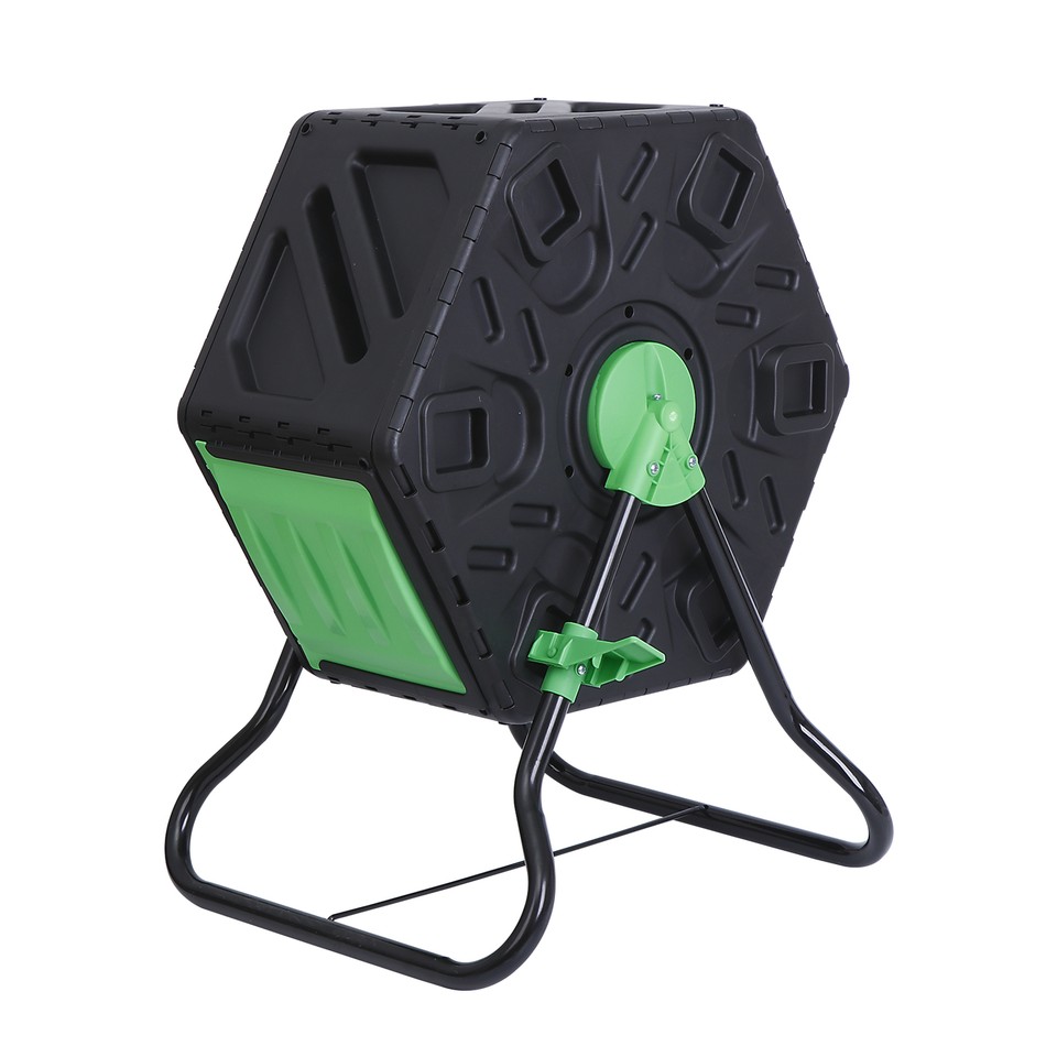 Large Chamber Compost Tumbler Composter with 2 Sliding Doors Fast ...