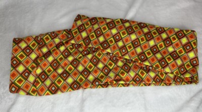 LuLaRoe OS Squares & Triangles Green Yellow Orange Red Leggings ONE ...