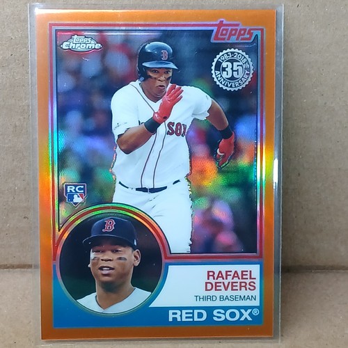 2018 Topps Chrome ORANGE /25 RAFAEL DEVERS 1983 35th Anniversary Rookie ...