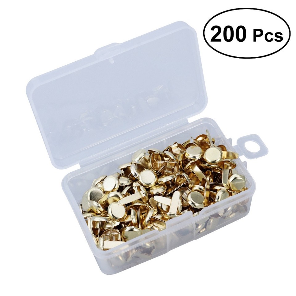 200 Pcs Paper Fastener Fasteners Brads for Scrapbooking Wide Head ...
