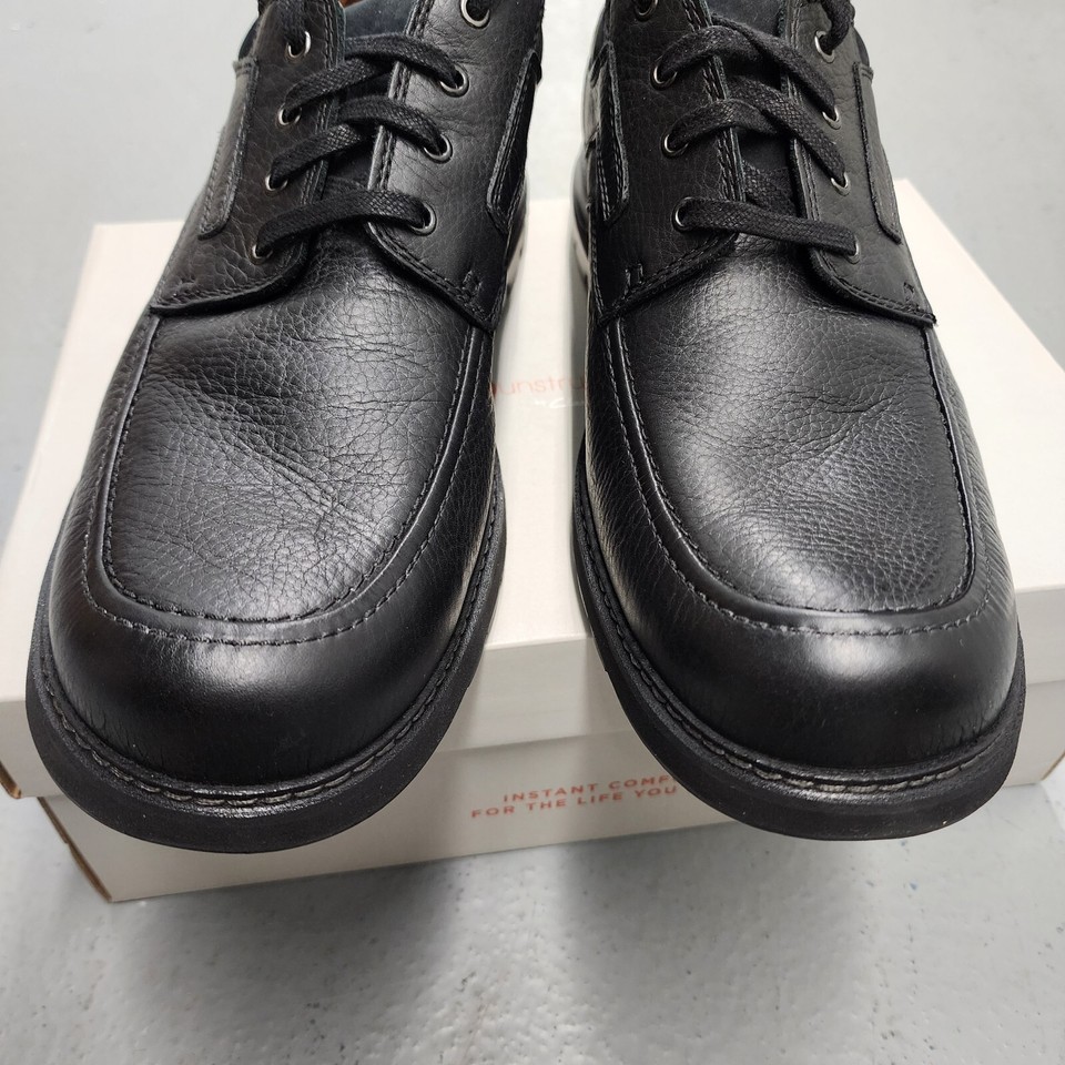 Clarks Unstructured Un Ramble Lace-Up Men's US 15M Black Leather ...