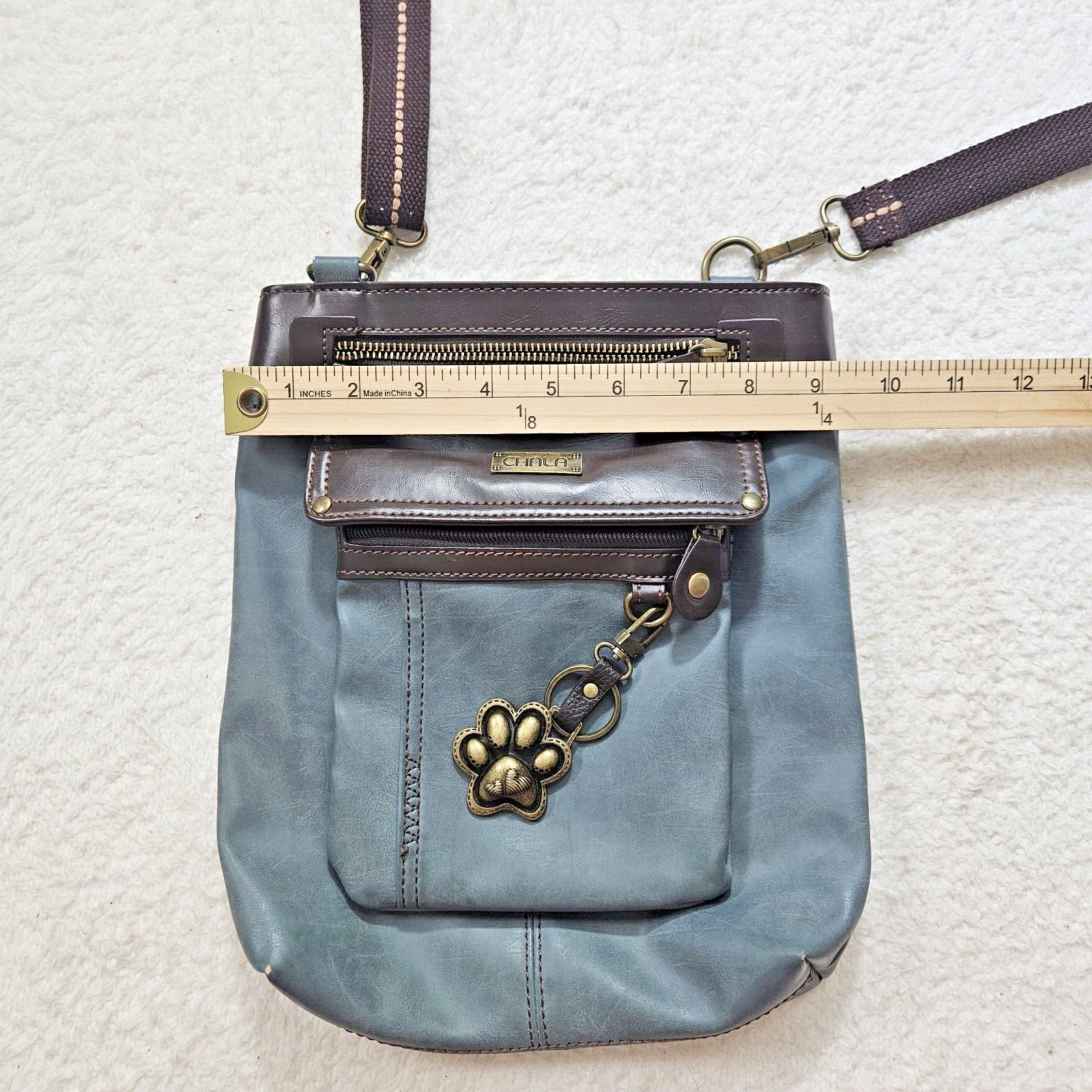 Chala Gemini Handbag Purse Messenger Bag Detachable Bag Paw Print Charm ...