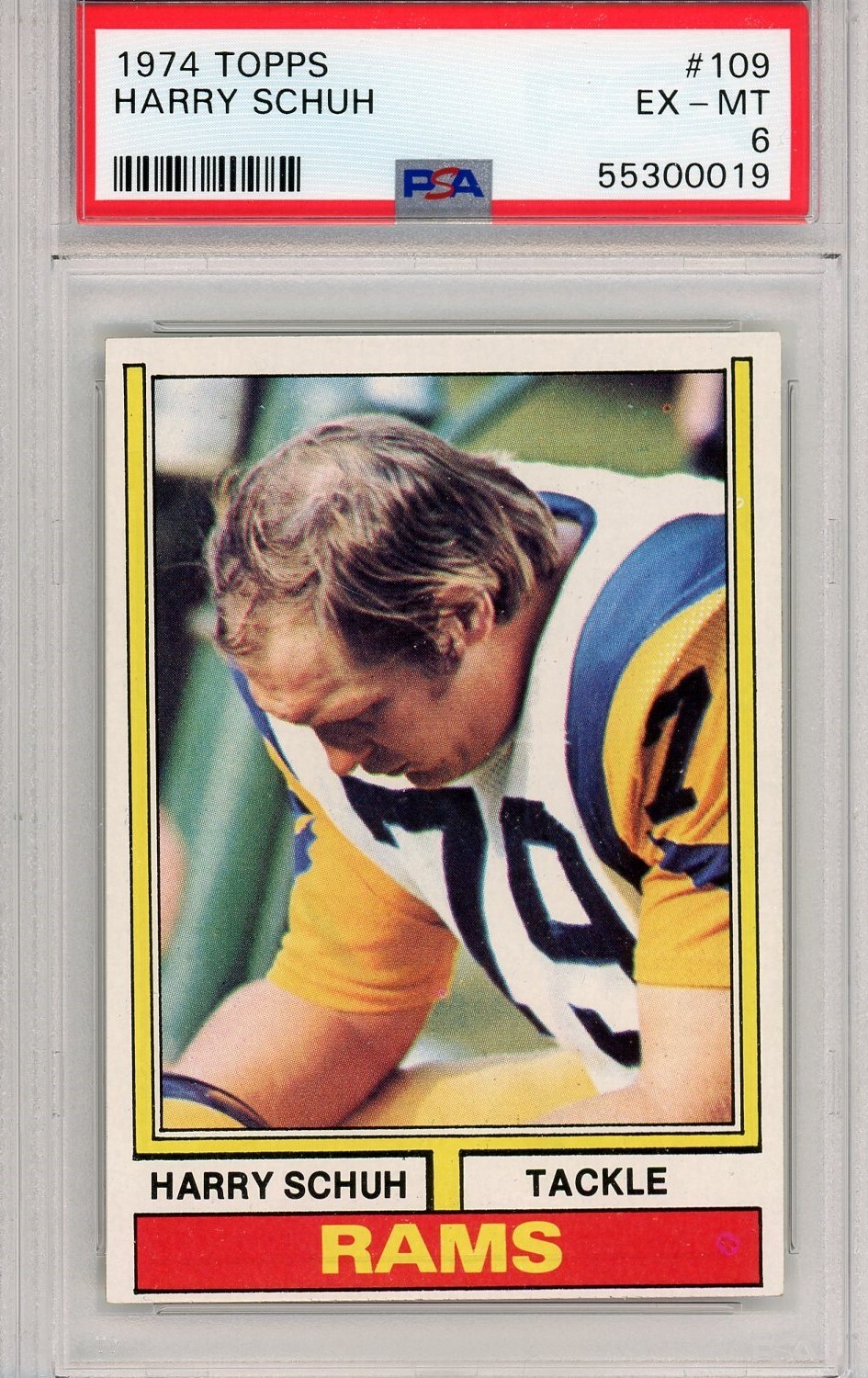 1974 Topps #109 Harry Schuh - Los Angeles Rams - PSA 6 | eBay