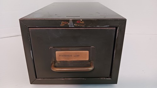 COLE Steel Metal File Drawer Cabinet Box Old Index File Cards Office ...