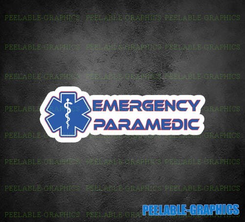 Emergency Paramedic Decal Sticker Helmet Hard Hat Toolbox Bumper Tablet ...