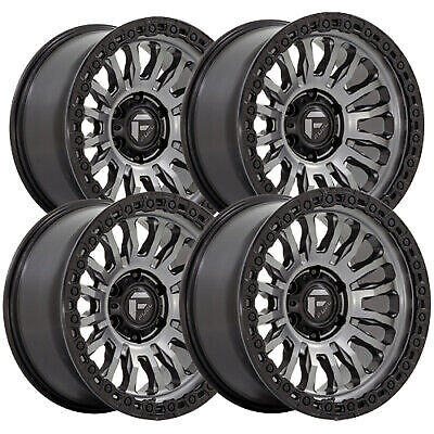 (Set of 4) Fuel FC857 Rincon 17x9 6x5.5" +1mm Gunmetal Wheels Rims 17 ...