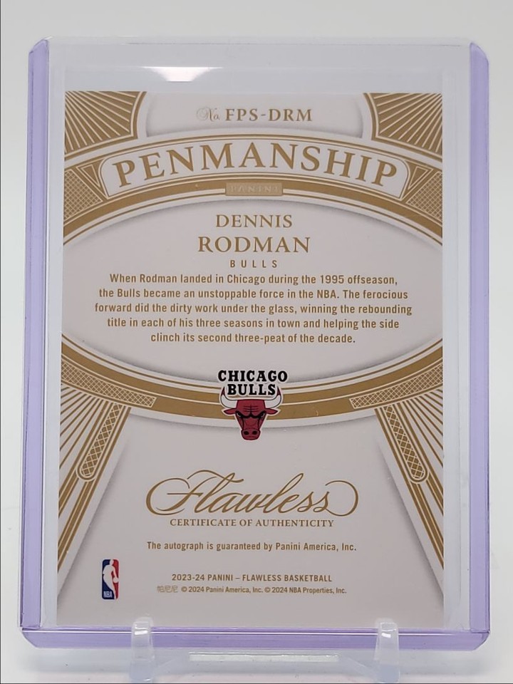 DENNIS RODMAN 2023-24 FLAWLESS PENMANSHIP AUTOGRAPH RUBY AUTO /15 Q2754 ...