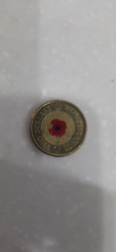 Australian 2012 $2 Dollar Remembrance Day Red Poppy Coin - Chipped ...