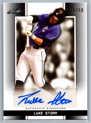 2019 Leaf PG National Showcase Prospect Auto Black #/50 Luke Storm | eBay