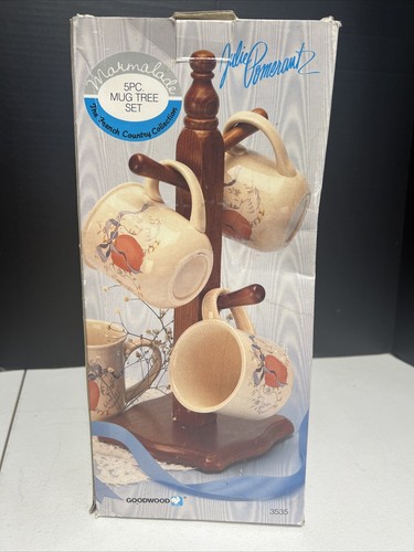 New In Box Vintage Julie Pomerantz Marmalade Mug Tree Set Goodwood | eBay