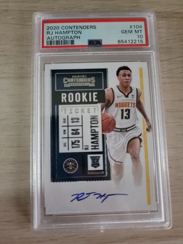 2020-21 Panini Contenders RJ Hamilton Rookie Ticket Autograph PSA 10 ...