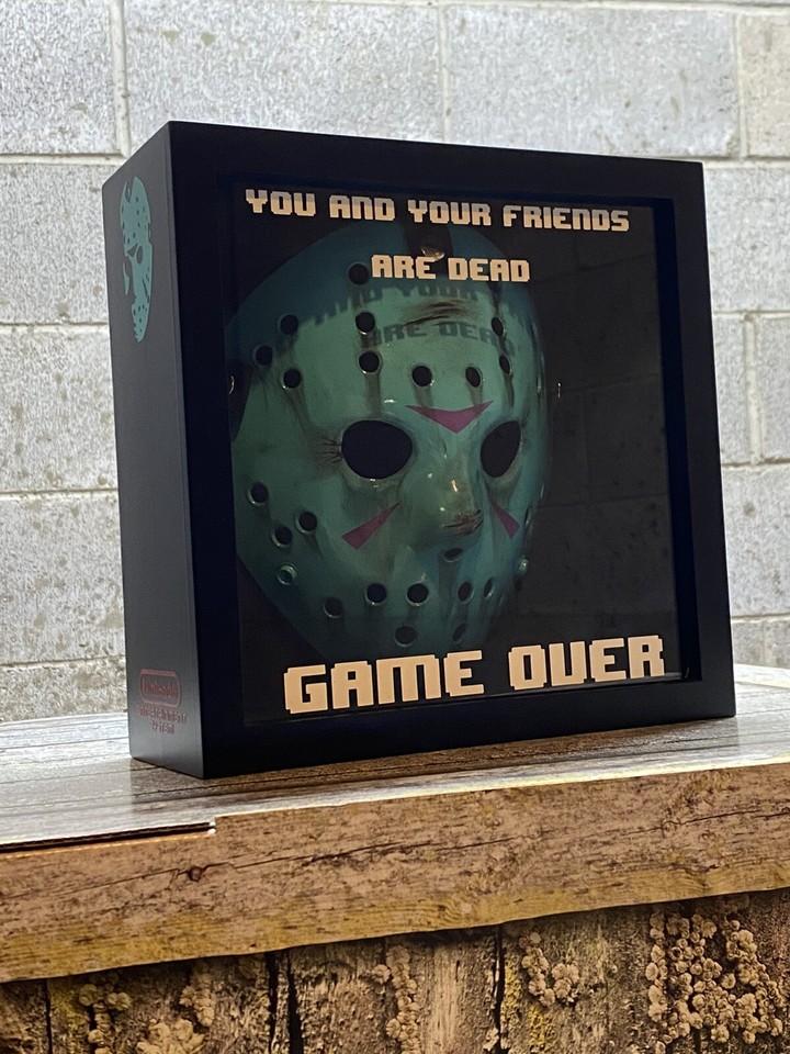 Friday The 13th 8 Bit Jason Mask & Display Custom Horror Prop ...