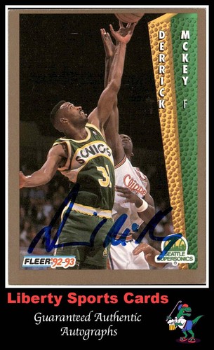 1992-93 NBA Hoops Derrick McKey #214 Authentic Autographed Seattle ...