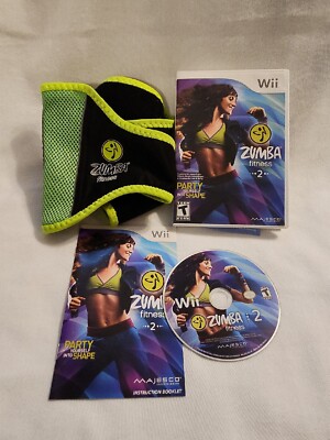 Zumba Fitness 2 (Nintendo Wii, 2011) COMPLETE w/ Fitness belt No Box ...