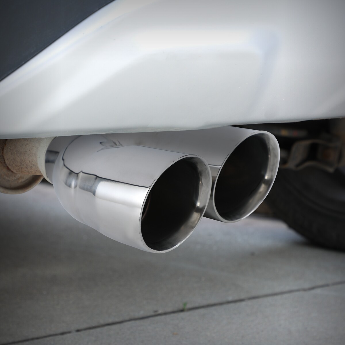 Double Pipe Exhaust Tip Weld On Chrome Muffler 2.5" ID x 7"OD x 9"L ...