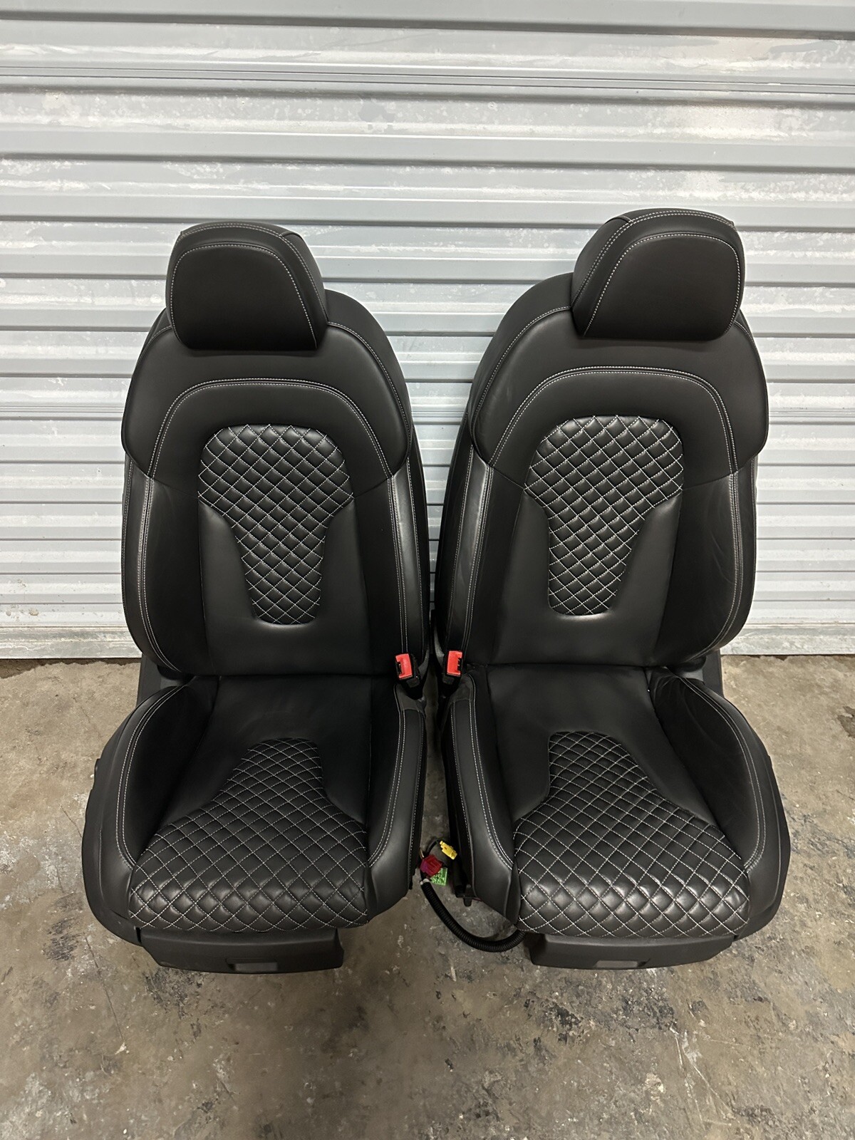 2011 2014 AUDI R8 5.2L V10 WHITE DIAMONDS STITCHING LEATHER BUCKET ...