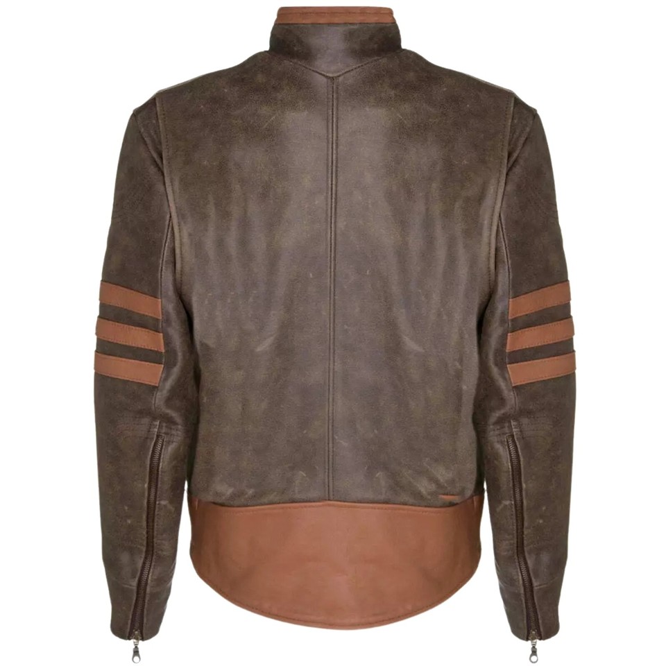 New Men's X-Men Wolverine Origins Retro Biker Jacket Real Leather ...