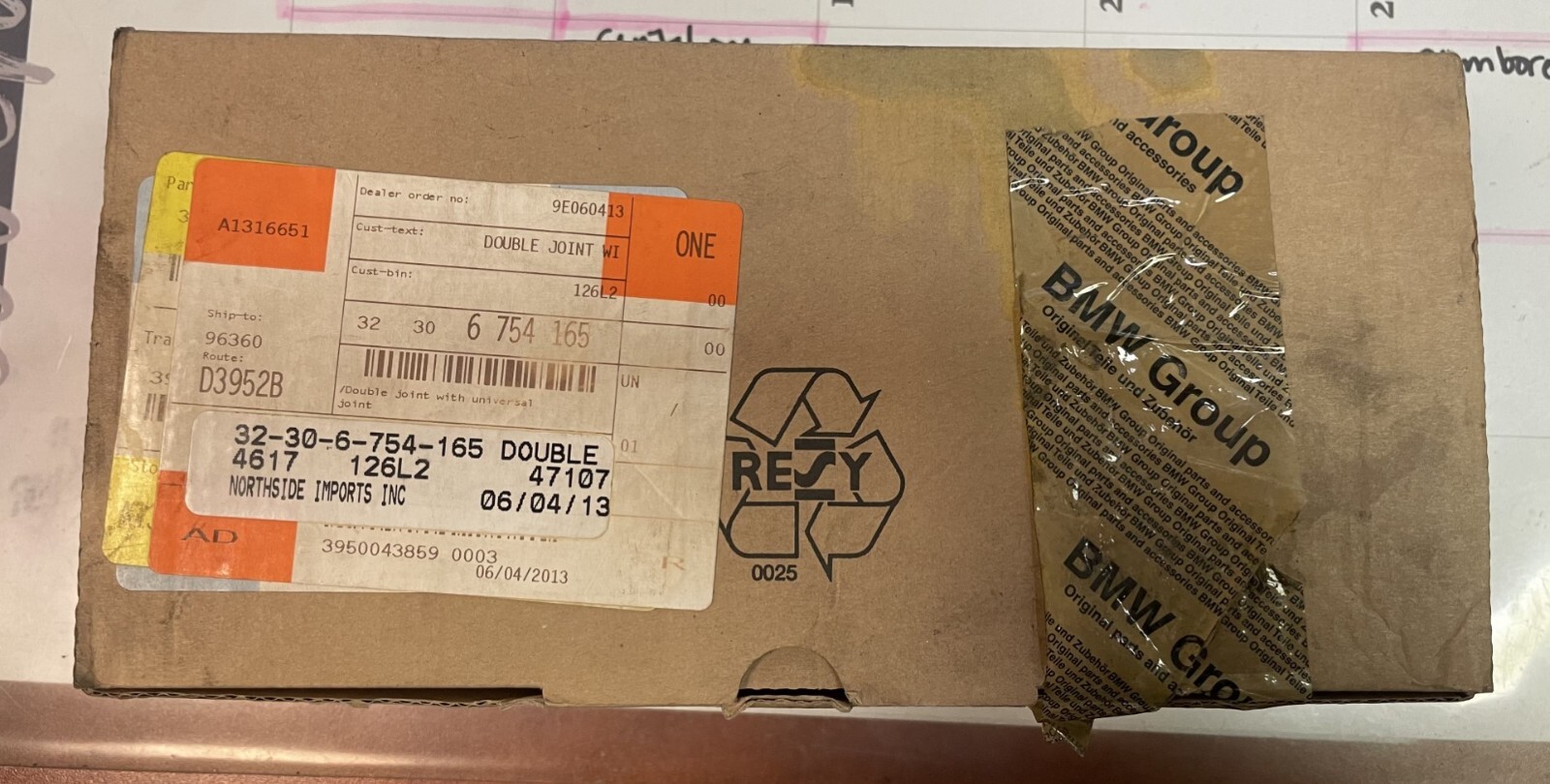 BMW 3 E46 Steering Shaft Double Universal Joint 32306754165 Genuine for ...