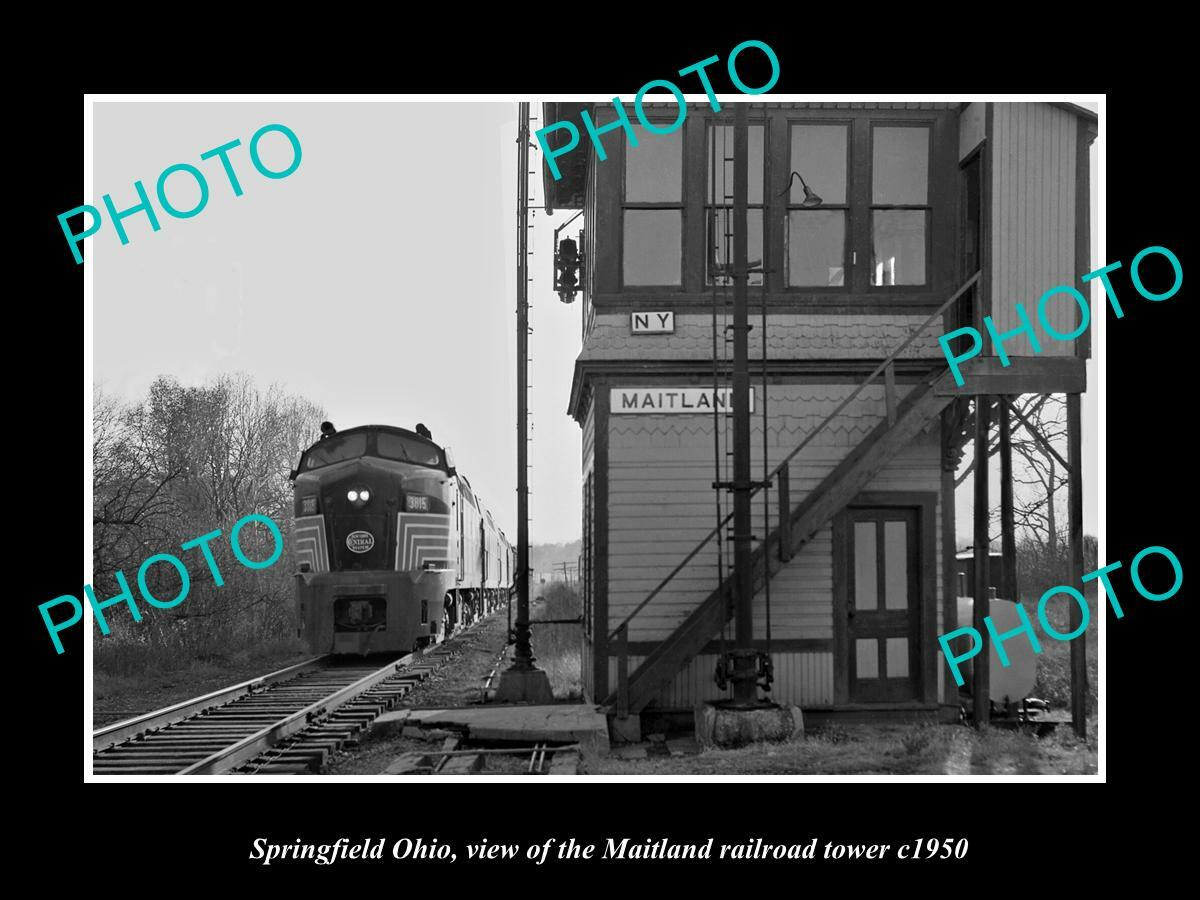 OLD POSTCARD SIZE PHOTO SPRINGFIELD OHIO THE MAITLAND RAILROAD TOWER ...