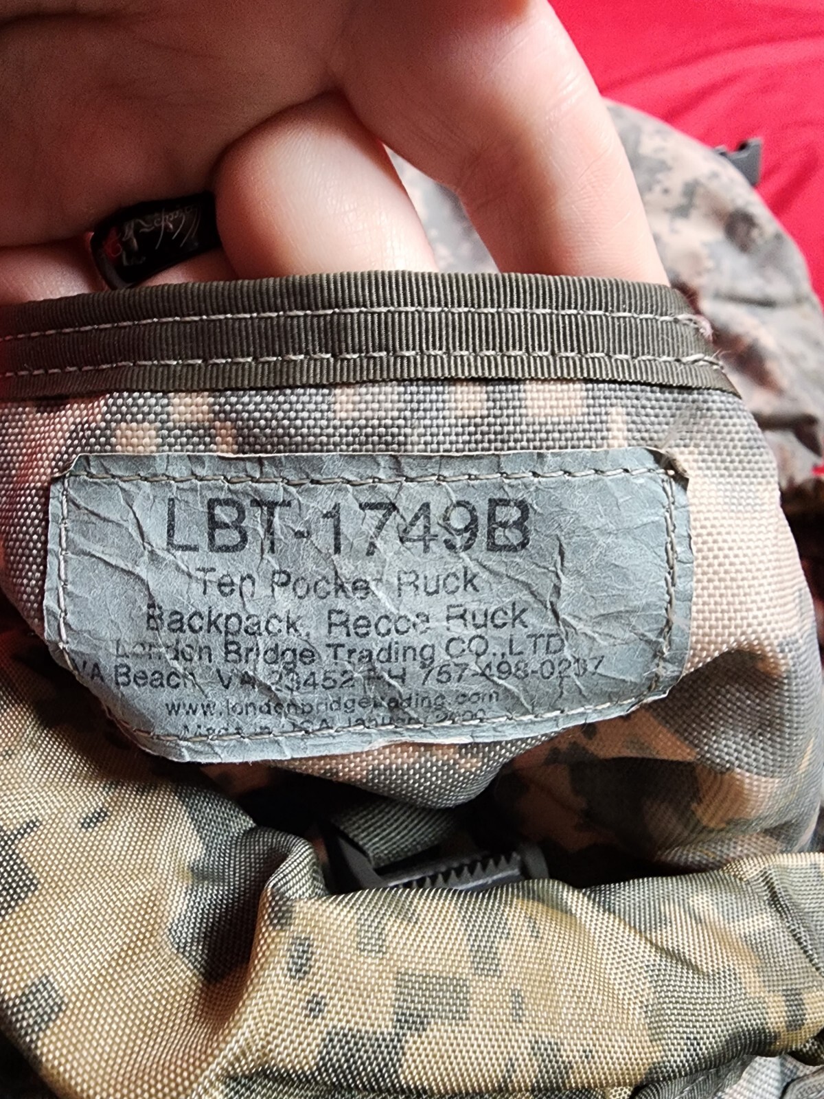 London Bridge Trading LBT-1749B Ten Pocket Ruck ACU ALICE Ranger (no ...