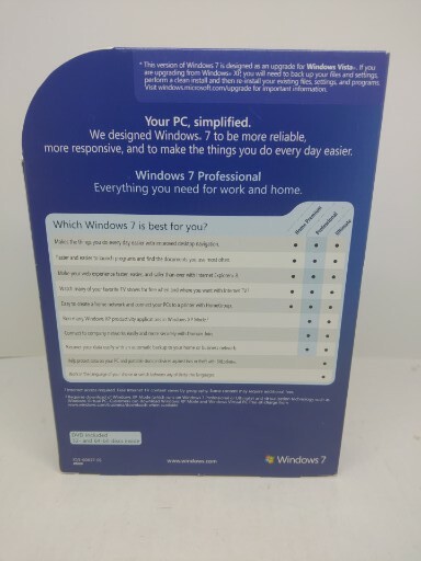 Microsoft Windows 7 Professional Upgrade 32 Bit and 64 Bit DVD MS WIN ...