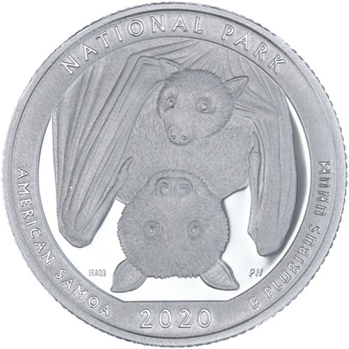 2020 S American Samoa National Park 99.9% Silver Bat Quarter Proof See ...