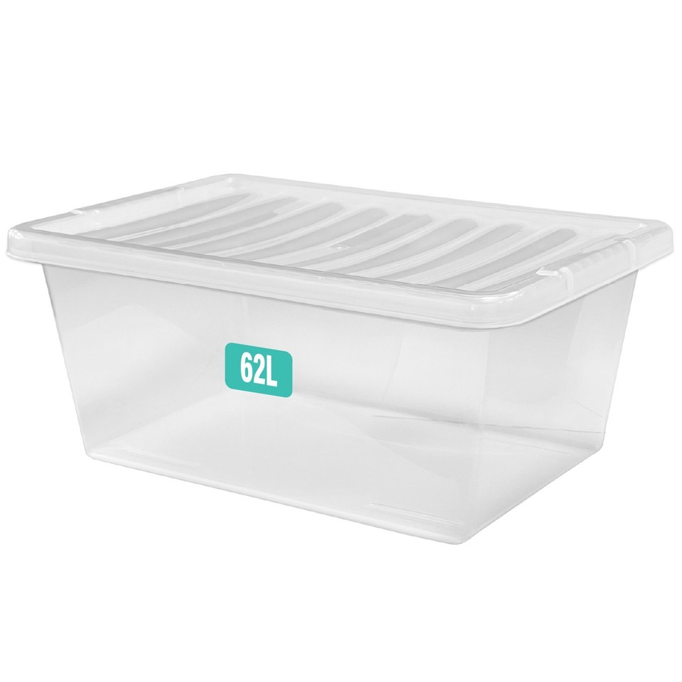 Set Of 5 Plastic Storage Box Boxes WITHOUT LIDS UK MADE Home Office ...