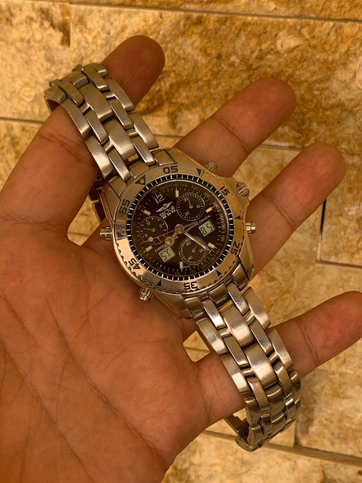 Authentic Sector 650 No Limits Chronograph Watch SS Black Dial Swiss ...