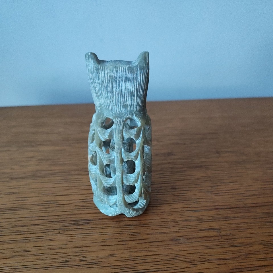stone hand craved cat with kitten inside | eBay UK