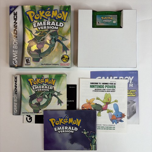 Pokemon Emerald Game Boy Advance Authentic CIB Complete w/ Poster ...
