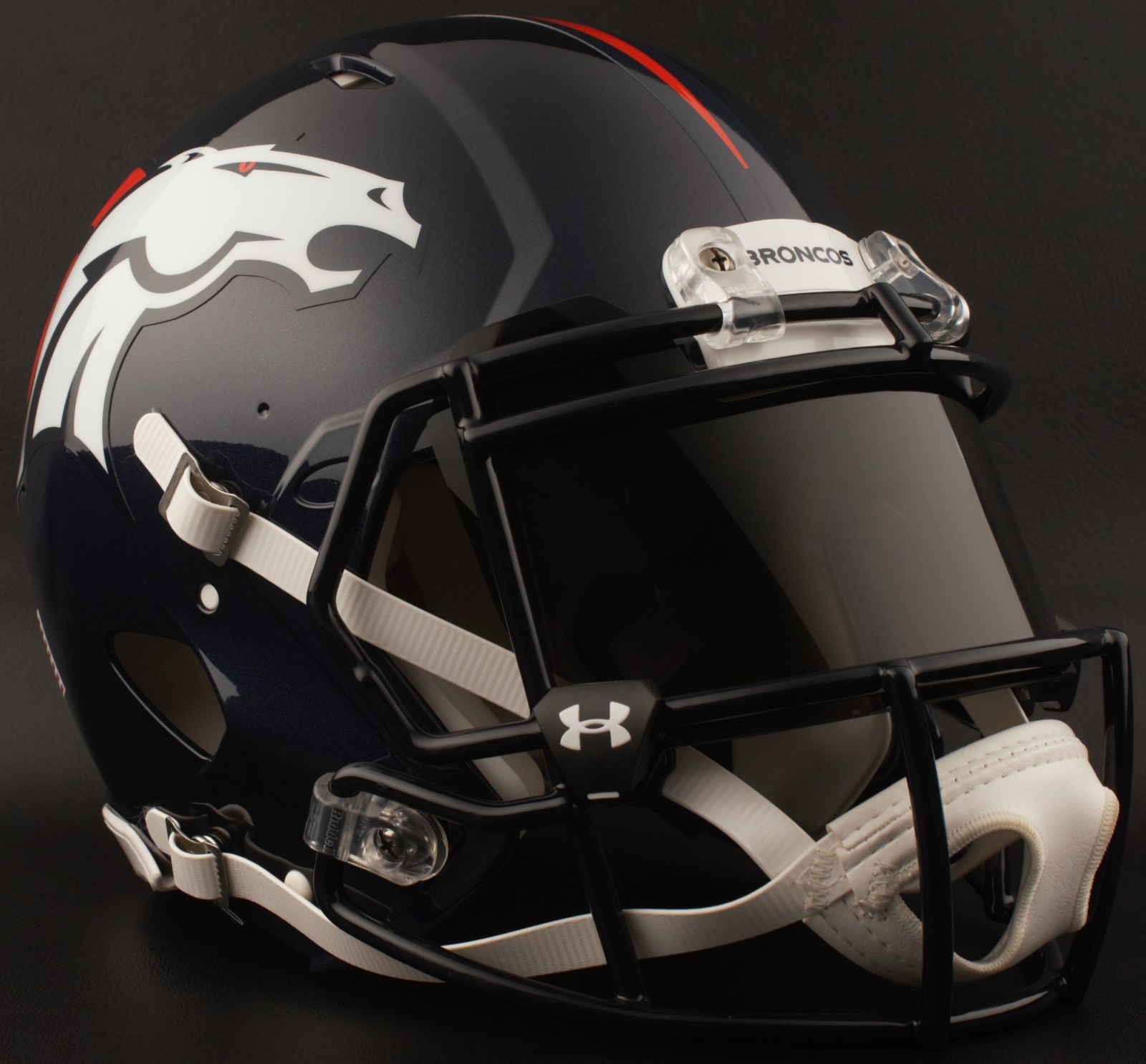 DENVER BRONCOS NFL Football Helmet with BLACK-TINT Visor / Eye Shield ...
