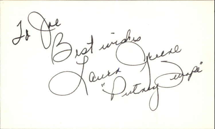 LAURA GREENE PUTNEY SWOPE Signed 3"x5" Index Card | eBay