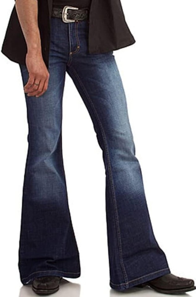 Men's Vintage Bell Bottom Jeans 60S 70S Outfits Disco Pants Flared ...
