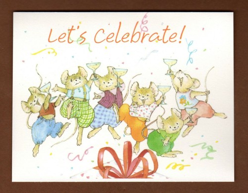 Vintage Mouse Let's Celebrate Party Invitations 7 Ct Birthday New Years ...