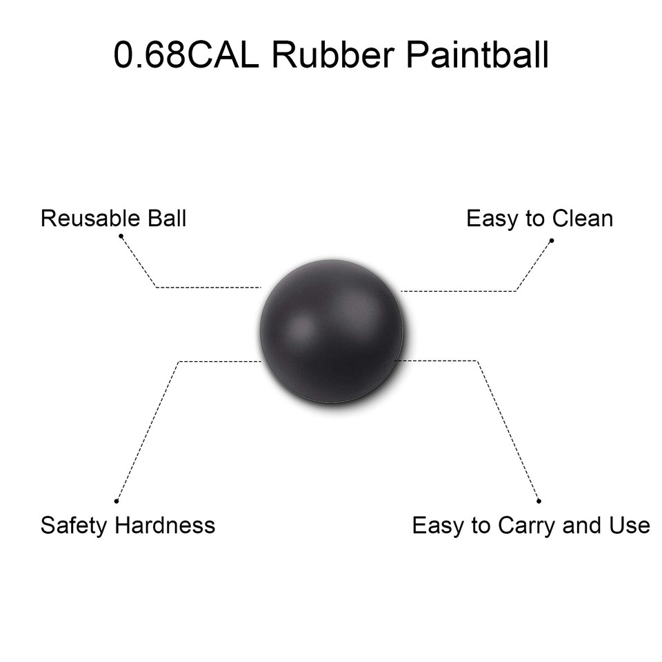 100PCS Fit Umarex T4E Rubber Ammo Paintballs .68 Cal Training Defense ...