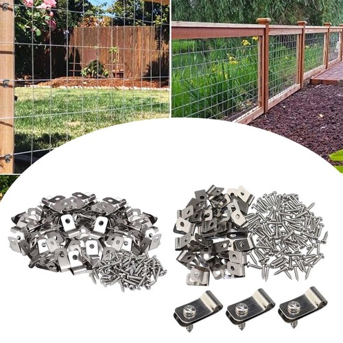 100x Fence Wire Clamps Durable Cord Holder Protect Your Farm for Metal ...