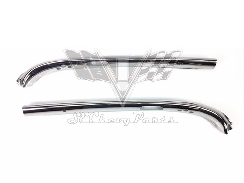 1955-1957 Chevy Convertible Upper Windshield Header Trim Moldings PAIR ...