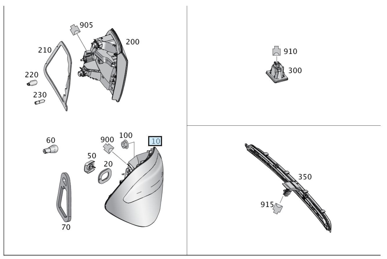 Mercedes-Benz Genuine Gl450 Tail Light Lamp Rear Left Side A1669067501 ...